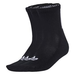 adidas originals Socken 'Quarter 3 Back Stripes 3 Pairs' Damen Gr&ouml;&szlig;e 40/42 grau / schwarz