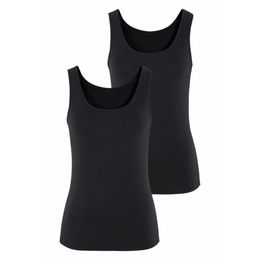 Vivance Tanktops (2 St&uuml;ck) aus Baumwoll-Stretch Damen Gr&ouml;&szlig;e XS schwarz