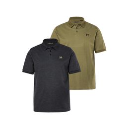 Men Plus Poloshirt Herren Gr&ouml;&szlig;e XXXL dunkelgrau / oliv