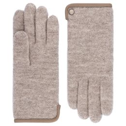 Roeckl Full Finger Gloves 'FELTED WOOL' female Beige, Brown size 8