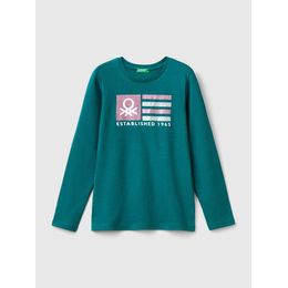 Benetton Longsleeve in Blau - 49% | Größe 130 | Kinder-longsleeves