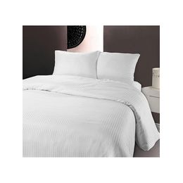 LIFA LIVING Mikrofaser-Bettwäsche "Dallas" in Weiß - 74% | Größe 240x200/220 cm | Bettwaesche-bettwaren