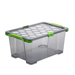 Rotho BOX EVO Safe, Anthrazit, Gr&uuml;n, Kunststoff, 39.5x28x59 cm, Reach, DIN EN ISO 14001, DIN EN ISO 9001, Deckel abnehmbar, Ordnen & Aufbewahren, Aufbewahrungsboxen, Aufbewahrungsboxen mit Deckel