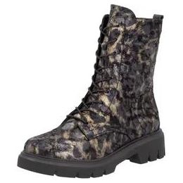 Schnürstiefelette Remonte "Remonte Stiefelette Veloursleder", Damen, Gr. 38, leopard, Veloursleder, Schuhe
