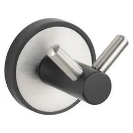 Doppelhaken Wenko "UV-Loc Udine", silber (silberfarben), B:5cm H:5,5cm L:6cm, Edelstahl, Haken, ohne Bohren
