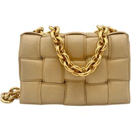Bottega Veneta Crossbody Bags - Bottega Veneta Padded Cassette Chain - Porridge - Gr. unisize - in Beige - für Damen