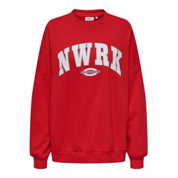 Only Sweatshirt 'ONLDeborah' Damen Größe M grau / rot / weiß