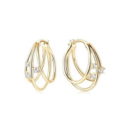 Rougemont Jewellery Earrings 'Funkelnde Moissanit Creolen Ohrringe mit Echtheitszertifikat' female Gold size One Size