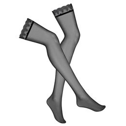 Obsessive Hold-up stockings 'Greyla' female Black size L/XL