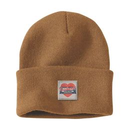 Carhartt M&uuml;tze "Knit Heart Patch Beanie" in Braun | Gr.: onesize