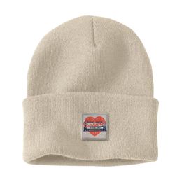 Carhartt M&uuml;tze "Knit Heart Patch Beanie" in Wei&szlig; | Gr.: onesize