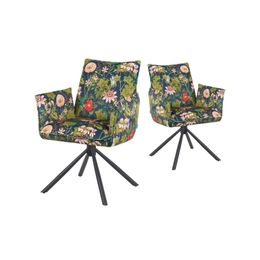 DUBI Möbel 2er-Set: Drehstuhl Mika-Nevio in Blumen - (B)60 x (H)88 x (T)63 cm | Gr.: onesize