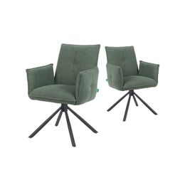 DUBI Möbel 2er-Set: Drehstuhl Mika-Nevio in Grün - (B)60 x (H)88 x (T)63 cm | Gr.: onesize