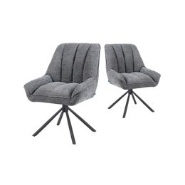 DUBI Möbel 2er-Set: Drehstuhl Mika-Mira in Grau - (B)60 x (H)88 x (T)68 cm | Gr.: onesize