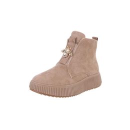 Ital-Design Stiefelette Damen Gr&ouml;&szlig;e 39 hellbraun Winterschuhe