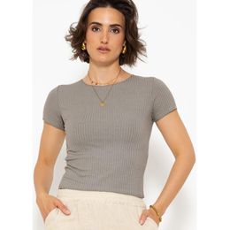 SASSYCLASSY Crop-Shirt in Taupe | Gr.: L
