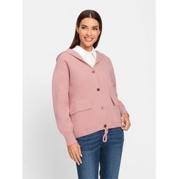 Heine Kapuzenstrickjacke in rosenquarz | Gr.: 44