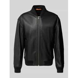 BOSS Orange Regular Fit Lederjacke aus Lammleder Modell 'JOBRICE'