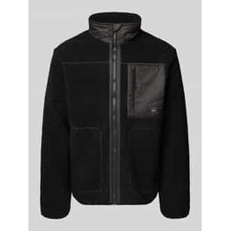 Tom Tailor Denim Regular Fit Teddyfell-Jacke mit Stehkragen