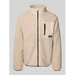 Tom Tailor Denim Regular Fit Teddyfell-Jacke mit Stehkragen