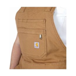 Carhartt Latzhose "Relax. Fit Canvas 106197" in Braun | Gr.: S