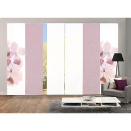 Schiebegardine Home Wohnideen "BONITA 6er SET" Gr. 1, rosa, B:60cm H:245cm, Polyester, Gardinen, Schiebevorhang Digidruck 6er Set BONITA