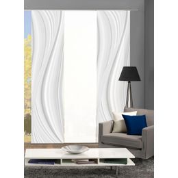Schiebegardine Home Wohnideen "LAURINA 3er SET" Gr. 1, grau, B:60cm H:245cm, Polyester, Gardinen, Schiebevorhang Digidruck 3er Set LAURINA