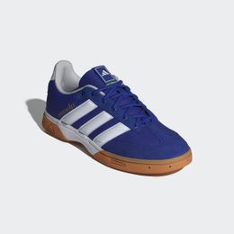 Hallenschuh adidas Performance "SPEZIALIST INDOOR", Gr. 46, bunt (lucid blau, cloud weiß, lucid lemon), Synthetik, Textil, Sportlich, Schuhe, geeignet für jeden Hallensport
