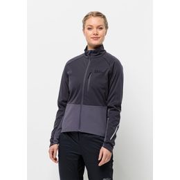 Fahrradjacke Jack Wolfskin "MOROBBIA JKT W", Damen, Gr. S (36), grau (graphite), 1. OBERSTOFF 100% POLYESTER 2. OBERSTOFF 91% POLYAMID, 9% ELASTHAN FUTTER 100% POLYESTER, Jacken Fahrradjacke