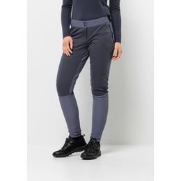 Fahrradhose Jack Wolfskin "MOROBBIA PANTS W", Damen, Gr. 40, Normalgrößen, grau (graphite), 1. OBERSTOFF 100% POLYESTER 2. OBERSTOFF 91% POLYAMID, 9% ELASTHAN, Hosen Fahrradhose