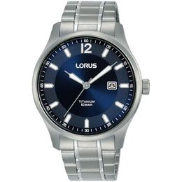 Lorus Quarzuhr &raquo;Sports&laquo; Armbanduhr, Damenuhr, Herrenuhr, Titan, Tag, analog titansilberfarben-dunkelblau Klassische Armbanduhr f&uuml;r Sie & Ihn