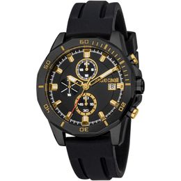 Roberto Cavalli Chronograph »Uomo Sport III« Quarzuhr, Armbanduhr, Herrenuhr, Silikonarmband, analog, Tag schwarz-schwarz Sportiver Chronograph für...