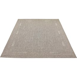 ANDIAMO Teppich &raquo;Montana&laquo; rechteckig 5 mm H&ouml;he Flachgewebe, meliert, mit Bord&uuml;re, In- und Outdoor geeignet taupe Obermaterial: 100% Polyester B :...