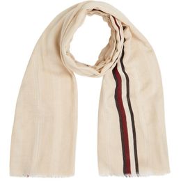 Tommy Hilfiger Schal »ESSENTIAL FLAG SCARF« transparente Struktur, leicht fransig Sugarcane
