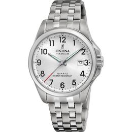 Festina Quarzuhr &raquo;Calendario Titanium&laquo; Armbanduhr, Herrenuhr, analog, Tag titansilberfarben-silberfarben Sch&ouml;ne Herrenarmbanduhr