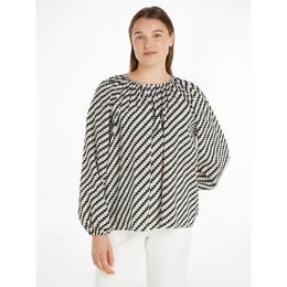 Tommy Hilfiger Blusentop »ZIGZAG GATHERED BLOUSE LS« mit Logopatch Zig_Zag_Print/_Whte_Base 46 46 Blusentop von Tommy Hilfiger Womanswear