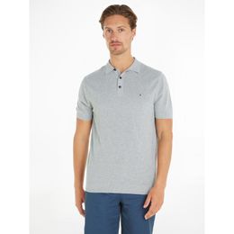 Tommy Hilfiger Poloshirt »CHAIN RIDGE STRUCTURE SS POLO« mit Logostickerei auf der Brust light grey M M Poloshirt von Tommy Hilfiger