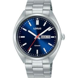 Lorus Quarzuhr Armbanduhr, Damenuhr, Herrenuhr, Datum, bis10bar wasserd., Edelstahlarmband silberfarben-blau Ansprechende Armbanduhr f&uuml;r Sie & Ihn