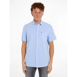 Tommy Jeans Kurzarmhemd »TJM REG LINEN BLEND SS SHIRT« mit Logostickerei Westside Blue S - N-Gr N-Gr S Kurzarm und Casual Stil, perfekt für...