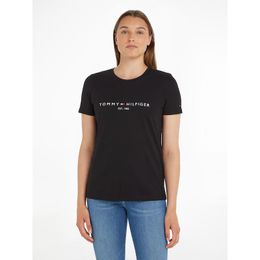 Tommy Hilfiger Rundhalsshirt &raquo;HERITAGE HILFIGER C-NK REG TEE&laquo; mit gesticktem Linear Logo-Schriftzug Black XL (42) XL (42) Zeitloses Shirt von Tommy...