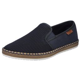 Rieker Slipper mit modischer Laufsohle in Bast-Optik navy-braun 43 43 Modischer Slipper von Rieker für die Sommerzeit