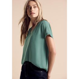 Street One 2-in-1-Top mit Mesh-Detail seafoam green 38 38 2-in-1 Chiffon T-Shirt von Street One
