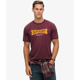 Superdry Herren L&auml;ssiges Heritage T-shirt mit Etikett Red - Gr&ouml;&szlig;e: M 10404055032431KD002
