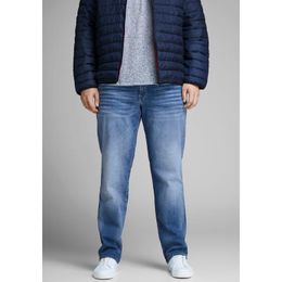 Jack & Jones PlusSize JACK & JONES PLUSSIZE Slim-fit-Jeans &raquo;Tim Icon&laquo; bis Jeans Weite 52 mittelblau 46 - L&auml;nge 32 L&auml;nge 32 46 Schmale Passform, die die Beine optisch...
