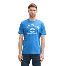 Tom Tailor T-Shirt mit großem Logofrontprint sapphire blue XXL XXL Rundhalsshirt von Tom Tailor