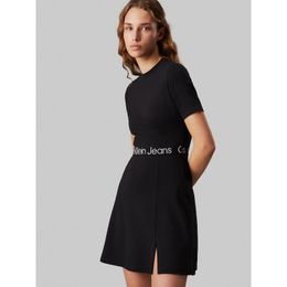 Calvin Klein Jeans Skaterkleid »TAPE MILANO SHORT SLEEVE DRESS« mit Logoschriftzug in der Taille Ck Black L (40) - N-Gr N-Gr L (40) Kleid von...