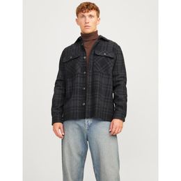 Jack & Jones JACK & JONES Langarmhemd »JPRRAYMOND MELANGE CHECK LS OVERSHIRT SN« Black Beauty M - N-Gr N-Gr M Cooles Hemd von Jack & Jones