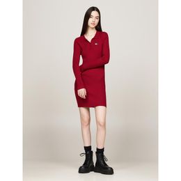 Tommy Jeans Strickkleid »TJW COLLAR BADGE SWTER DRESS EXT« mit Kragen, Logo-Badge regatta red XS (34) - N-Gr N-Gr XS (34) Strickkleid von Tommy Jeans