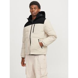 Jack & Jones JACK & JONES Steppjacke »JJEOTTO PUFFER JACKET SN« mit Kapuze Moonbeam Detail:BLACK BLOCKING L L Moderne Jacke von Jack & Jones