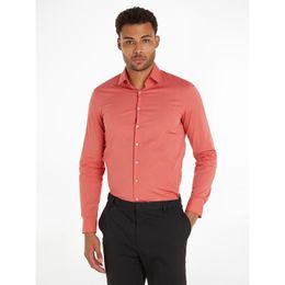 Calvin Klein Businesshemd »POPLIN STRETCH SLIM SHIRT« mit Kentkragen, Logoprint auf Brusthöhe Antique Pink 38 - N-Gr N-Gr 38 Businesshemd von...
